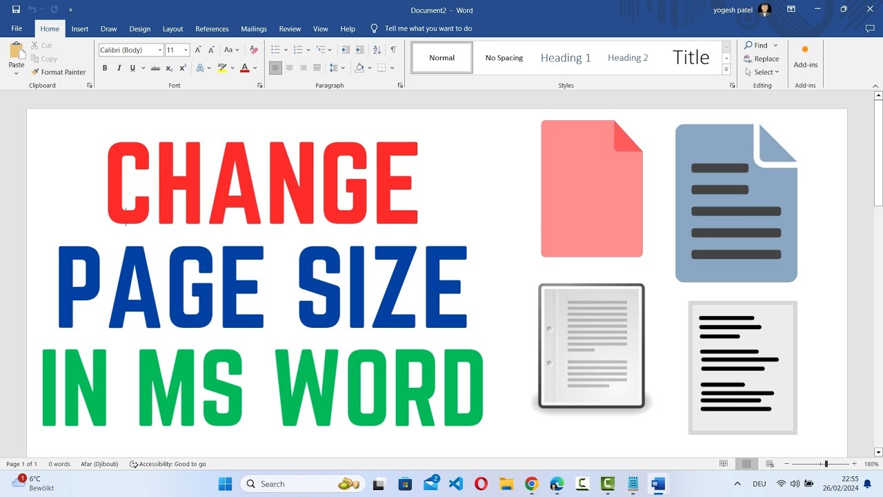 How to Change Page Size in MS Word (Custom or Predefined) - YouTube
