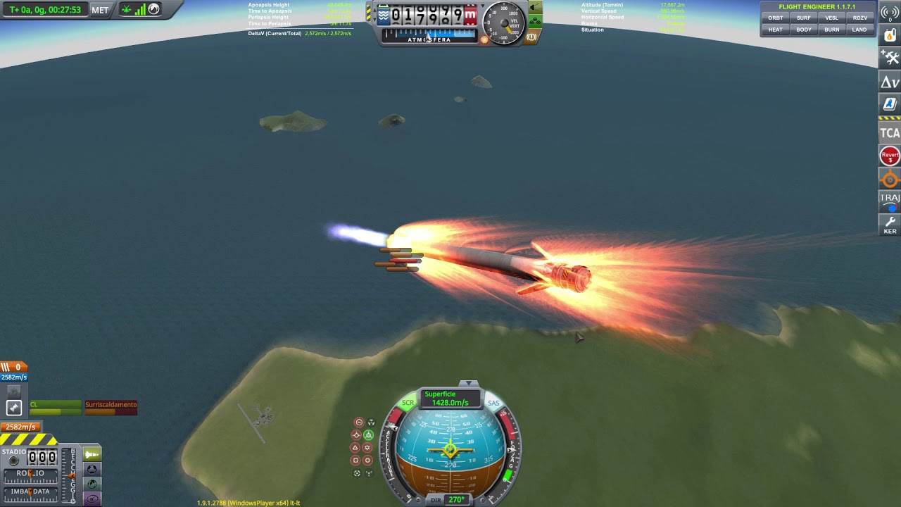 KSP Stock Falcon 9 re-entry - YouTube