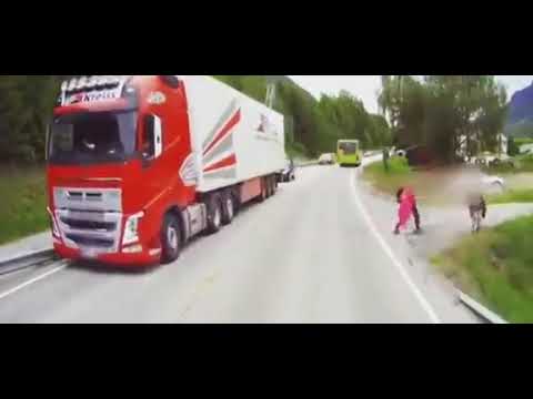 Emergency braking system of Volvo trucks - YouTube