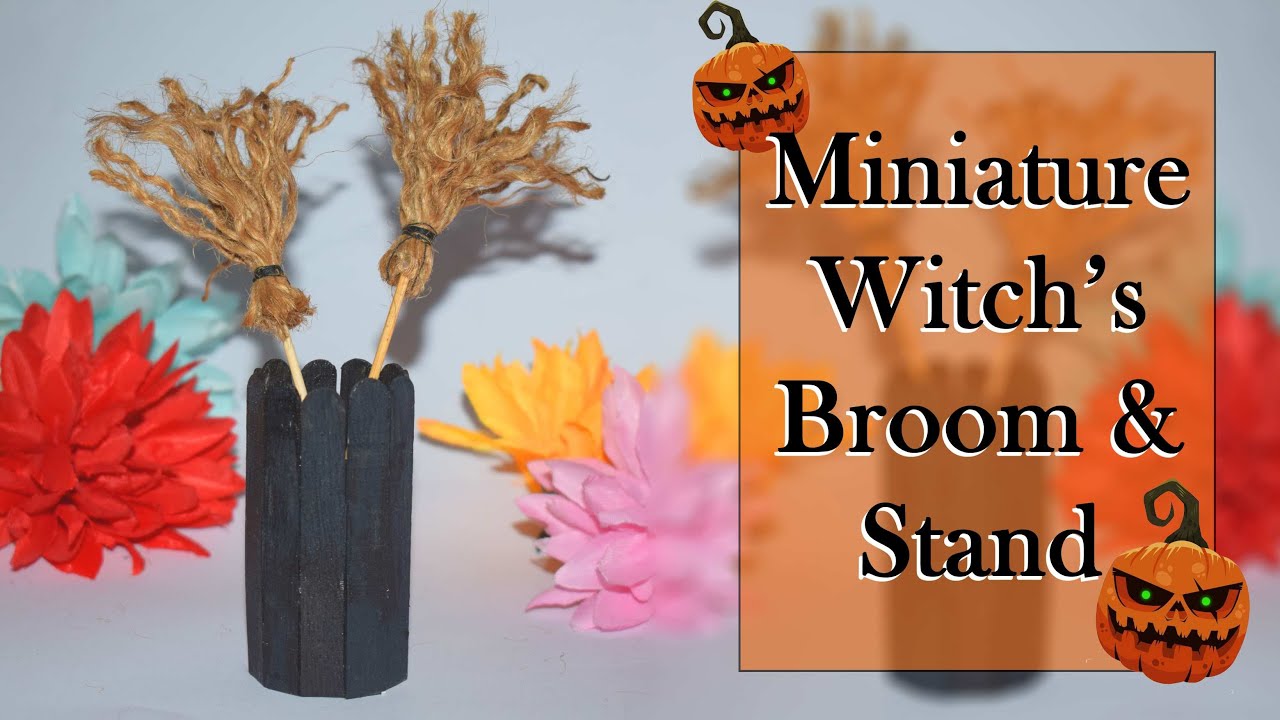 DIY Miniature Dollhouses Halloween Witches Broomsticks, Placed In a ...