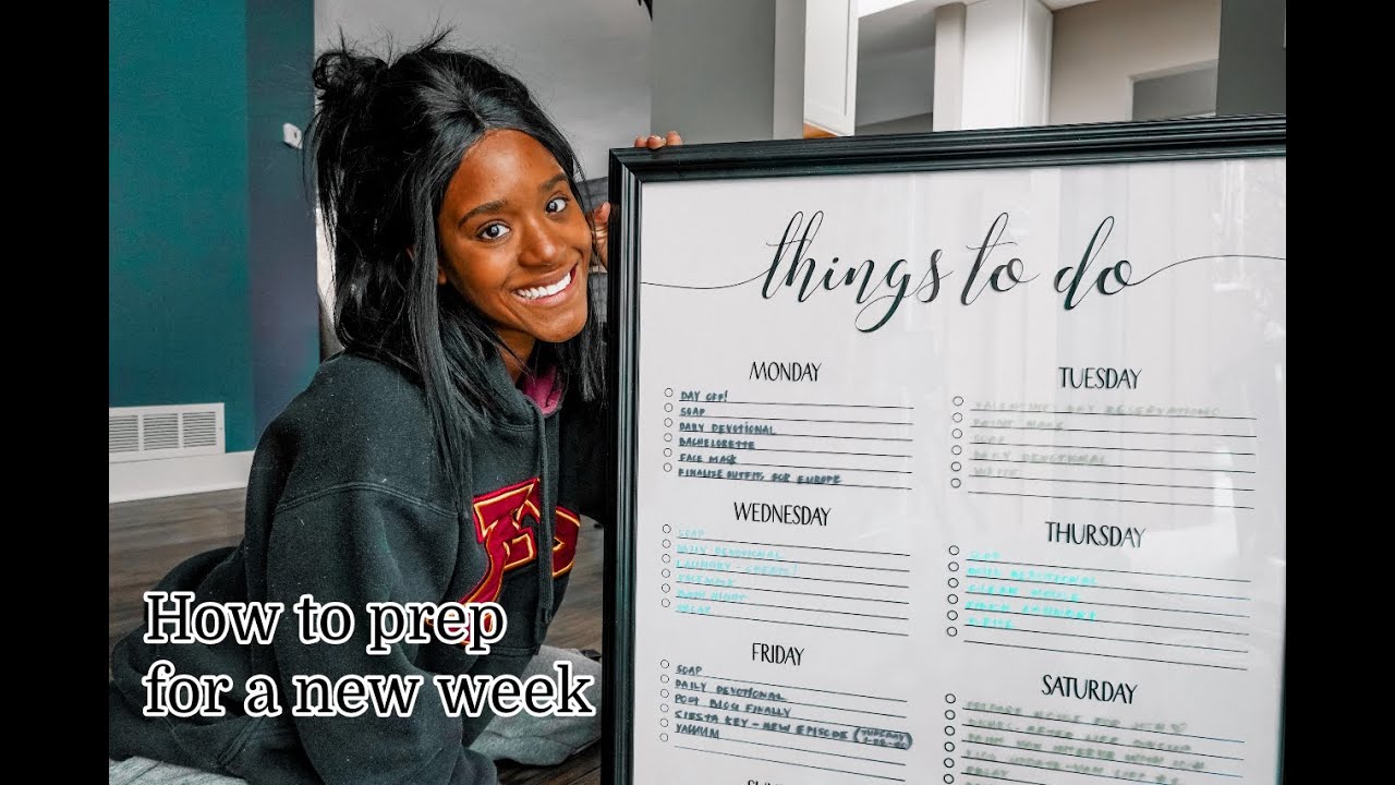 HOW TO PREP FOR A NEW WEEK: STAY ORGANIZED WITH A WHITE BOARD - YouTube