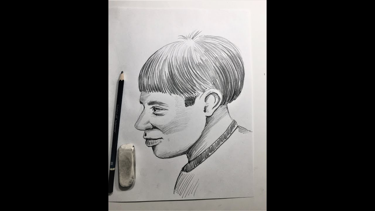 How to Draw boy's Hair/Easy Way | Side View - YouTube