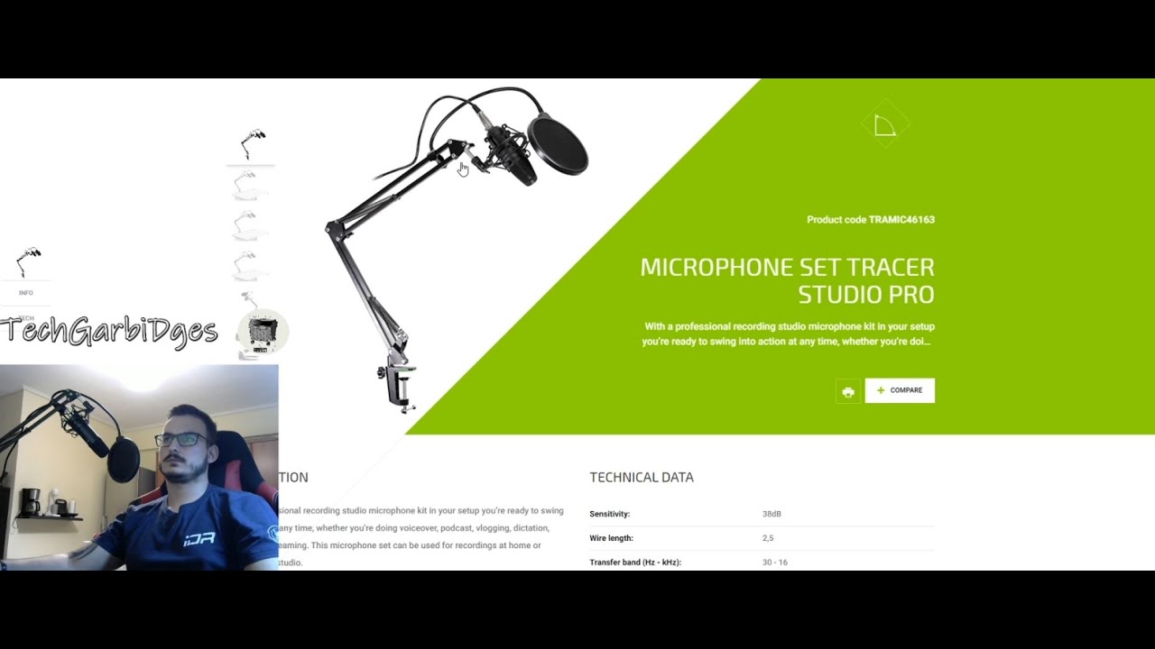 Tracer Pro Studio Mic Greek Review - YouTube