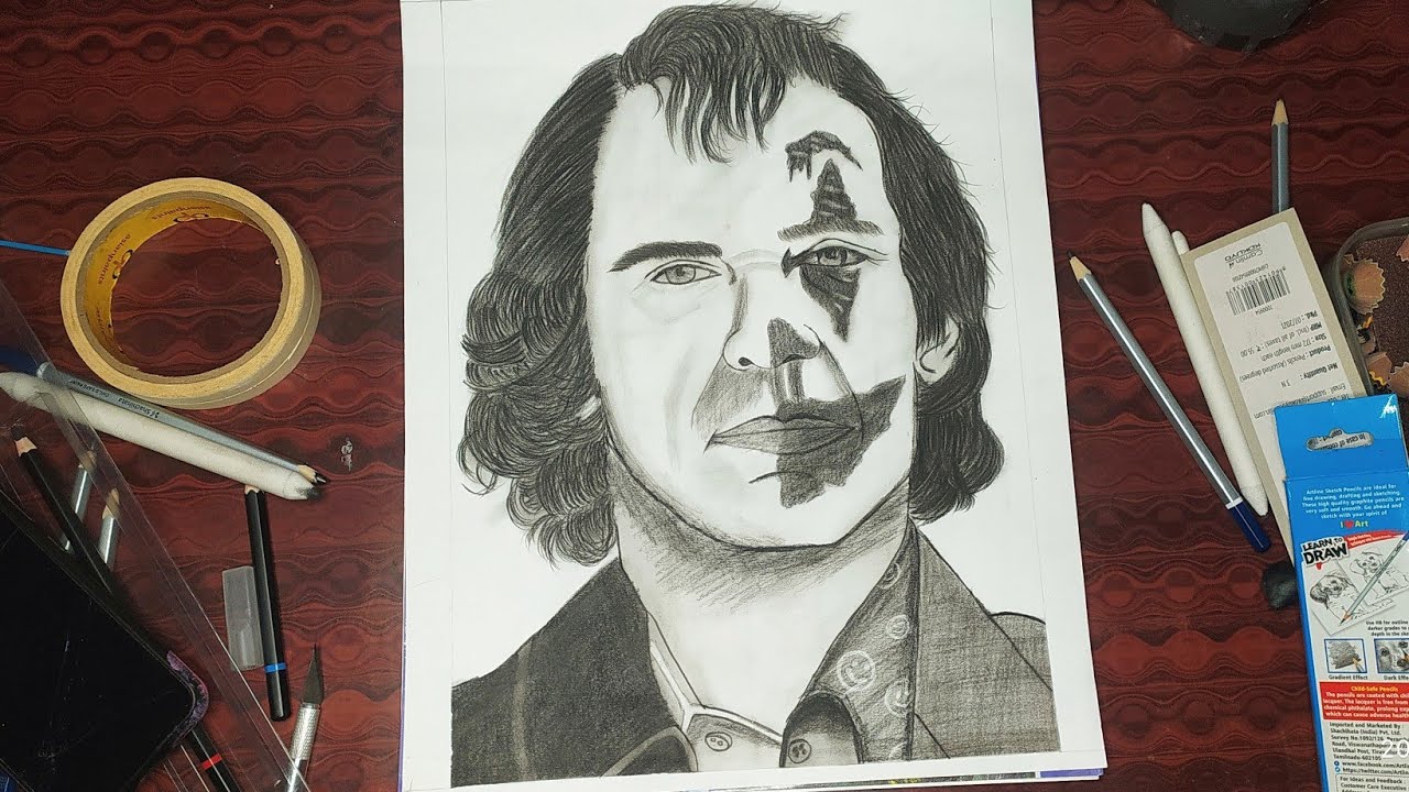 joker realistic potrait by Abhishek art studio - YouTube