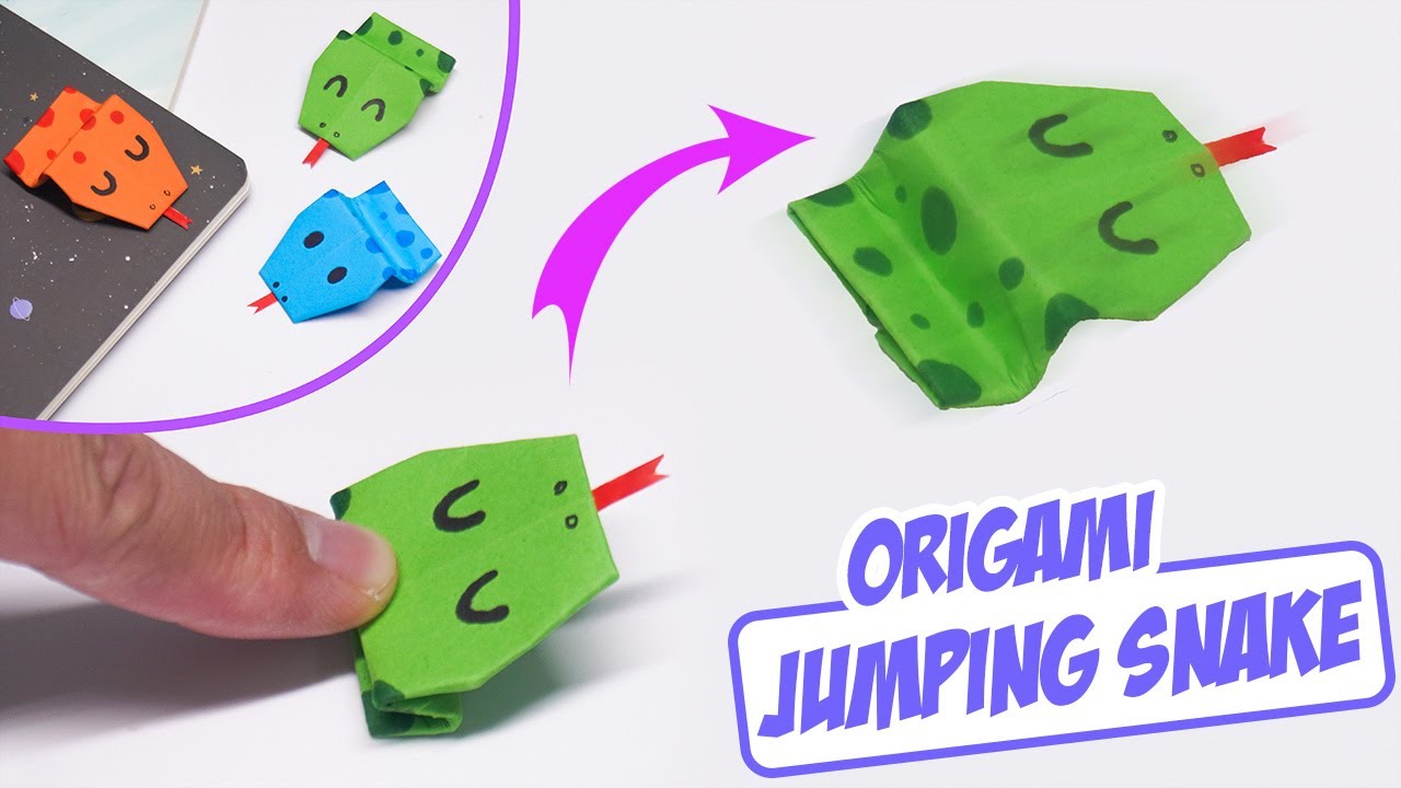 Jumping Snake || Easy origami paper Jumping Snake - YouTube