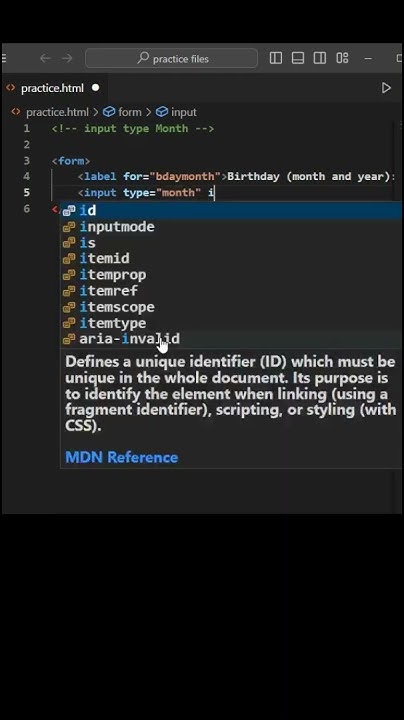 Input Type Month Html Css Javascript Programming Coding