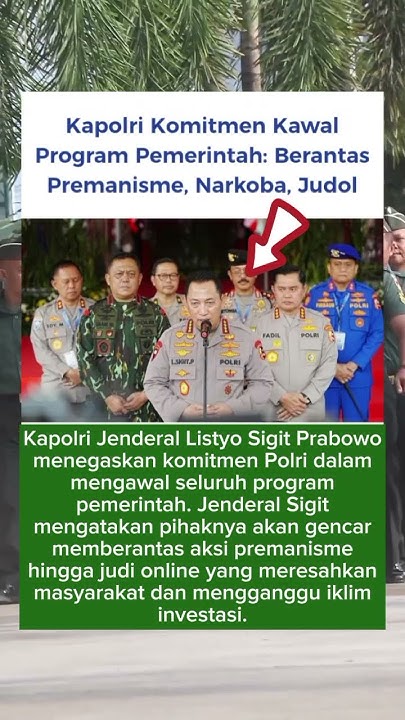 Kapolri Kawal Program Pemerintah Brantas Preman, Narkoba, Judol.#new - YouTube