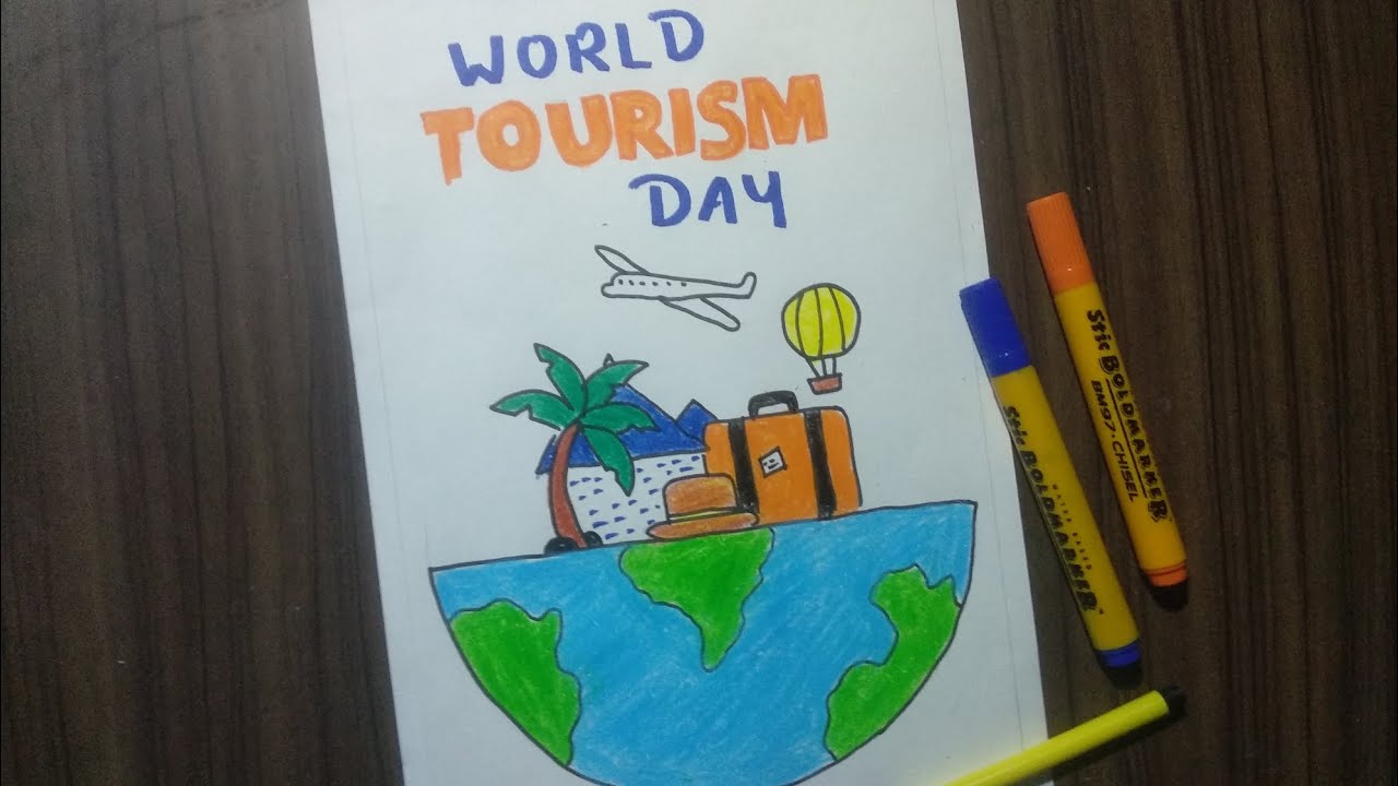 World Tourism Day Poster | Drawing & Painting World Tourism Day | Easy ...