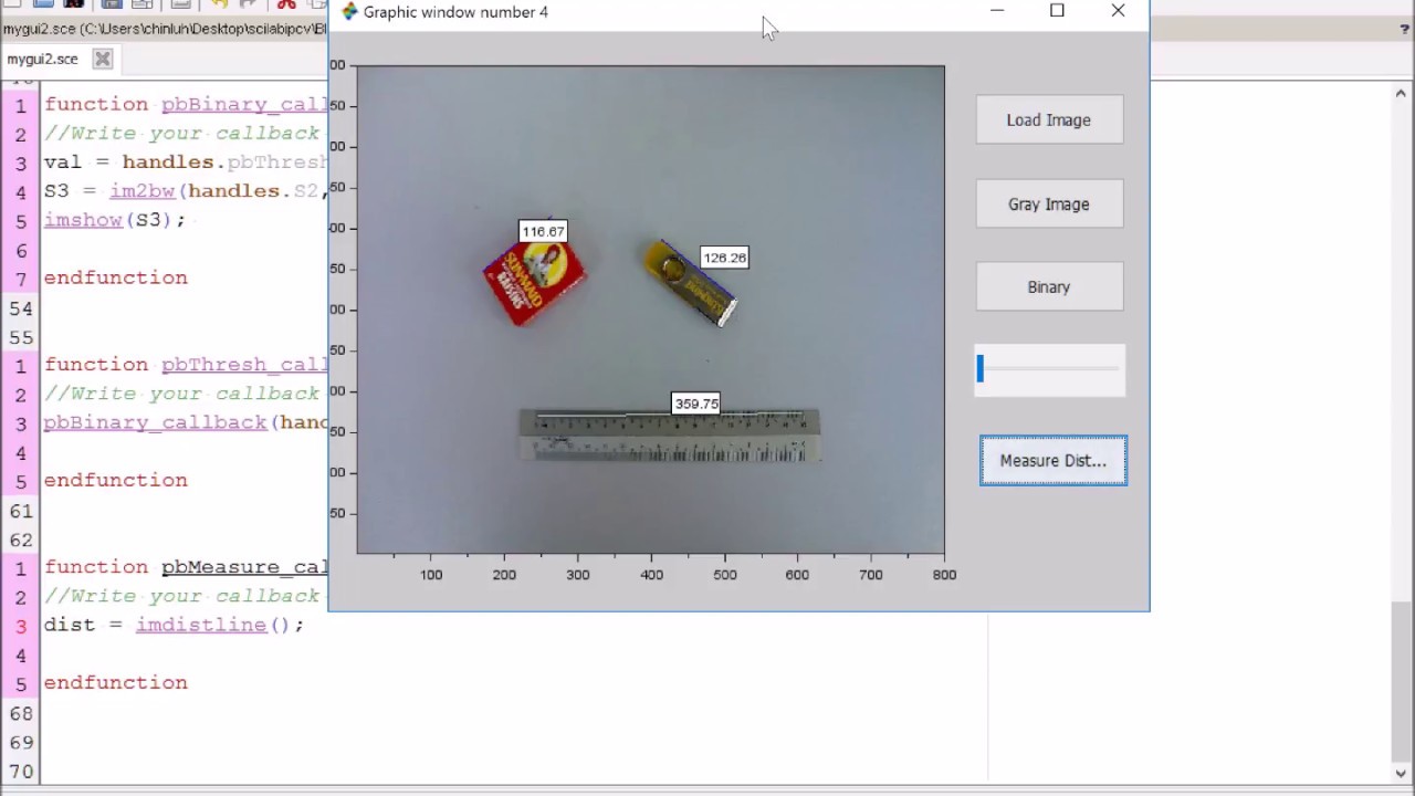 Scilab Gui Builder Part 5 Building A Gui To Measure Size Of Objects In Image Youtube