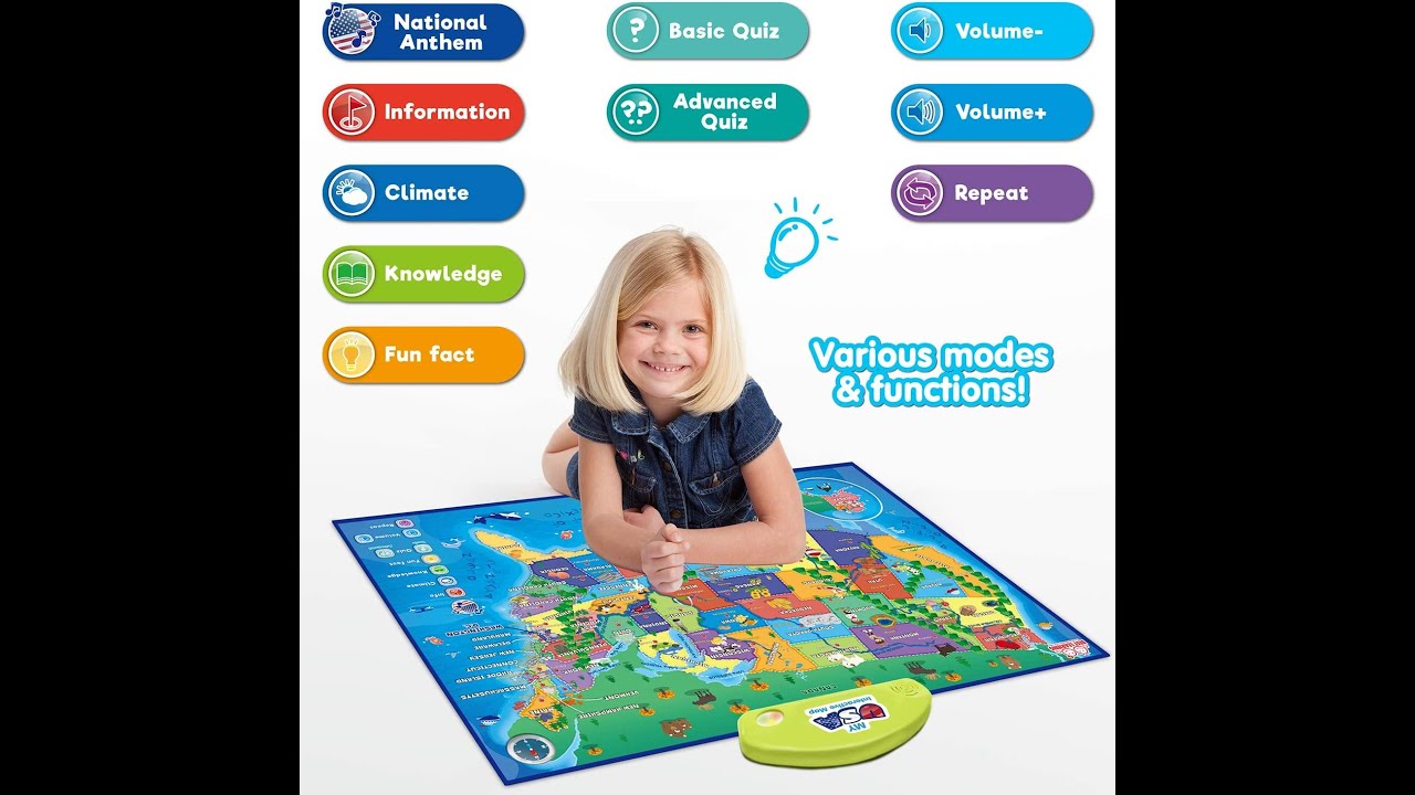 BEST LEARNING i-Poster My USA Interactive Map - Educational Talking Toy ...