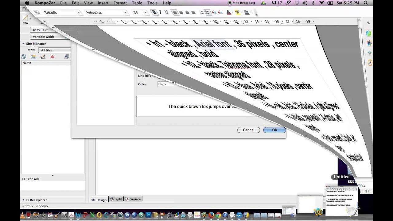 1. CREATE CSS STYLES USING KOMPOZER PART 1 - YouTube