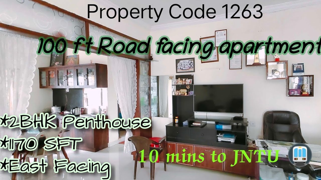 Code 1263 || 100 FT road facing 2 BHK Penthouse || East Facing || Nizampet || 1170 SFT - YouTube
