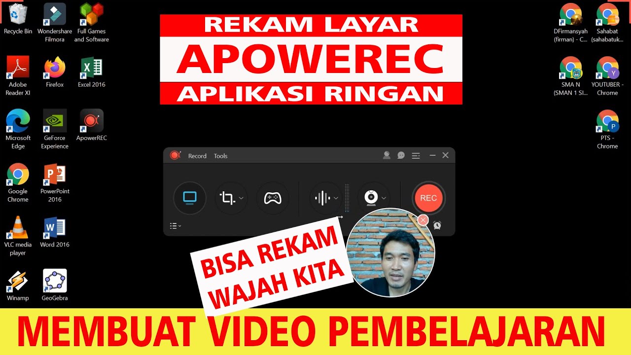 Tutorial Cara Rekam Layar (screen recording) menggunakan Apowerrec ...