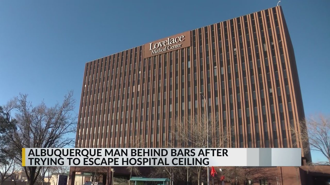 ABQ man accused of trying to escape hospital through ceiling - YouTube