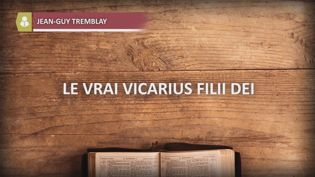 2020-05-30 (Jean Guy Tremblay) Le Vrai Vicarius Filii Dei - YouTube