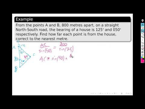 Bearings with trig and example - YouTube
