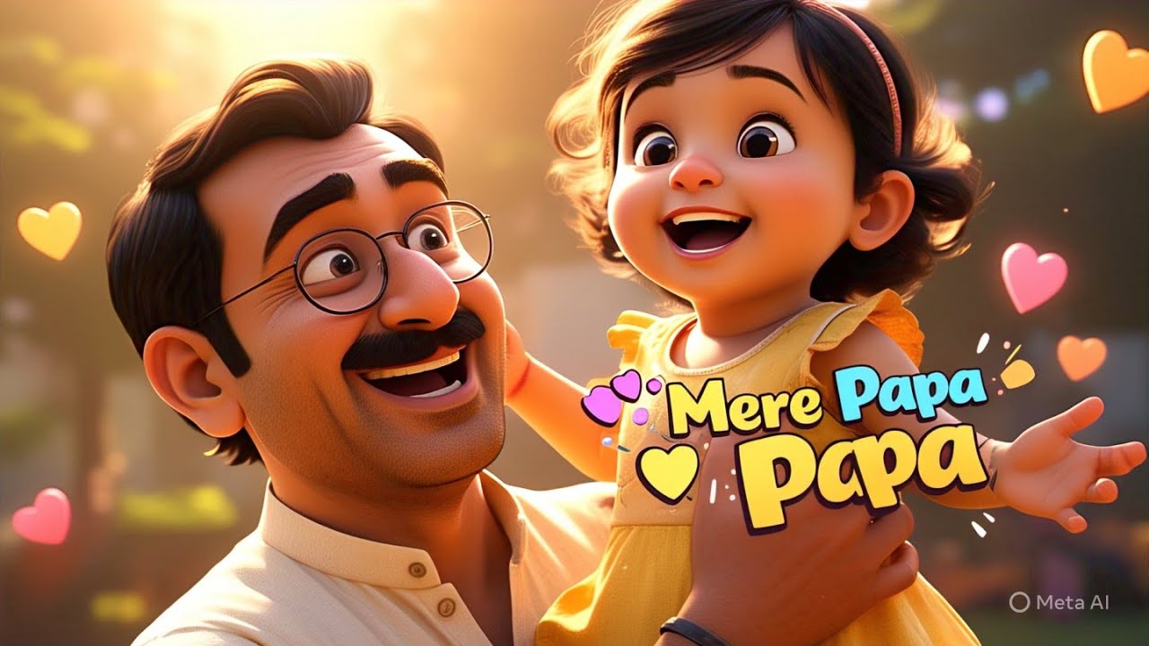 Mere Papa Pyare Papa ️ | Hindi Father's Day Poem | Fun Kids Animation ...