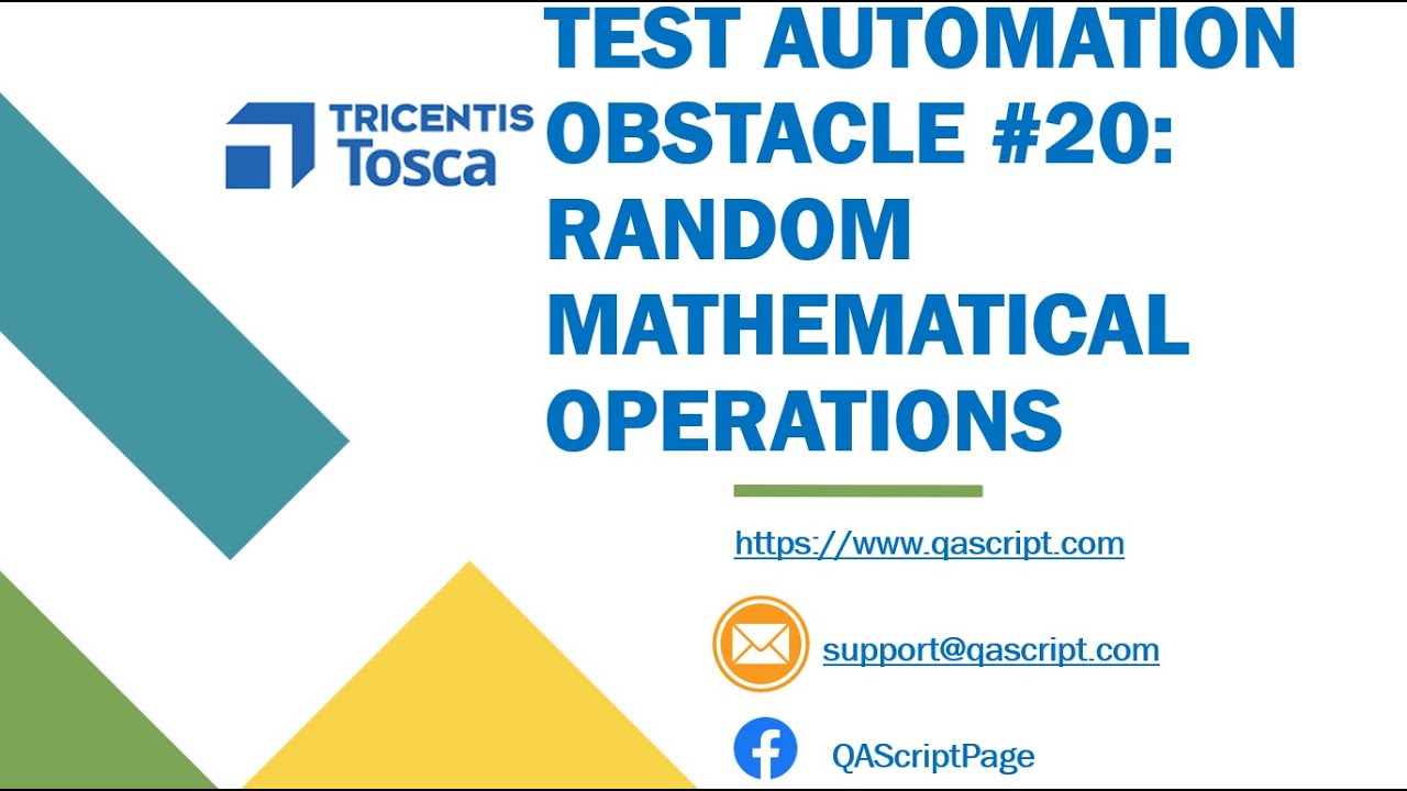 Tosca Tutorial Lesson 126 Random Mathematical Operations Evaluation Tool Obstacle 20