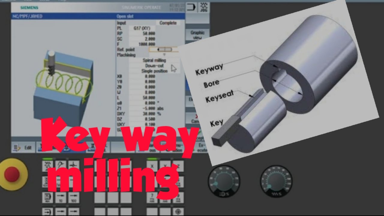 Key way milling in Siemens CNC controller - how to make / create key ...