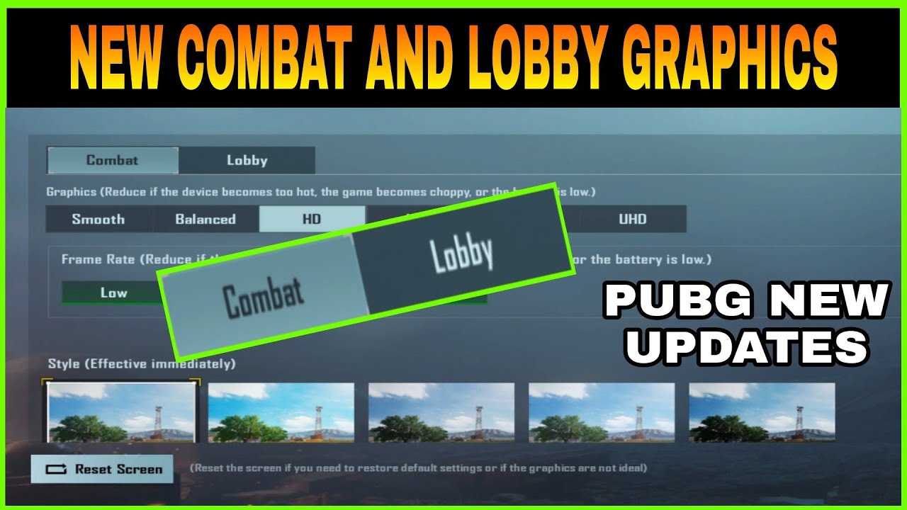 WHAT IS COMBAT & LOBBY GRAPHICS IN PUBG MOBILE || 1.0 NEW GRAPHICS ...