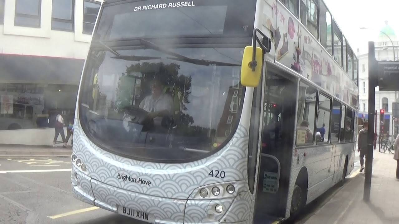 Brighton and Hove bus route 22 seen in Imperial Arcade in Churchill ...