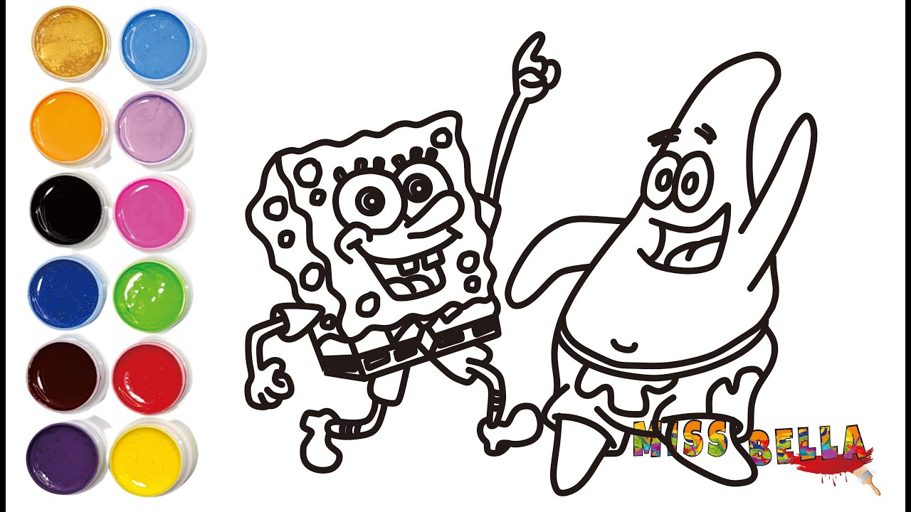 cara menggambar dan mewarnai spongebob untuk anak | how to draw and ...