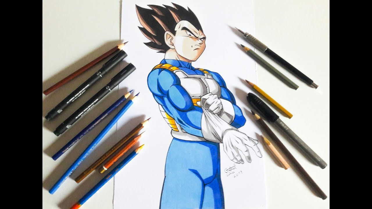 Drawing Vegeta Normal Form | Dragon Ball Z - YouTube