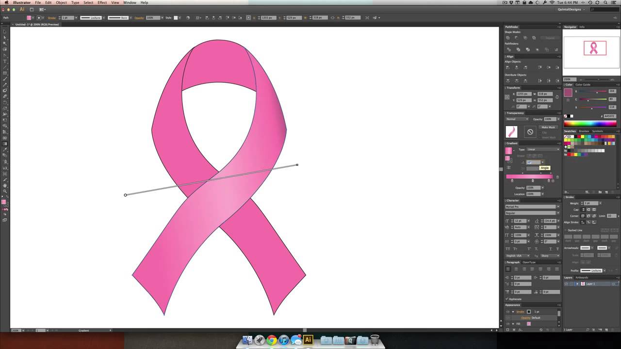 Pink Ribbon In Illustrator YouTube Pink Ribbon In Illustrator YouTube