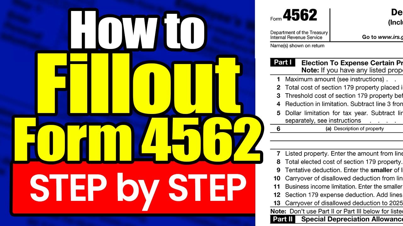 IRS Form 4562 walkthrough (Depreciation and Amortization) - YouTube