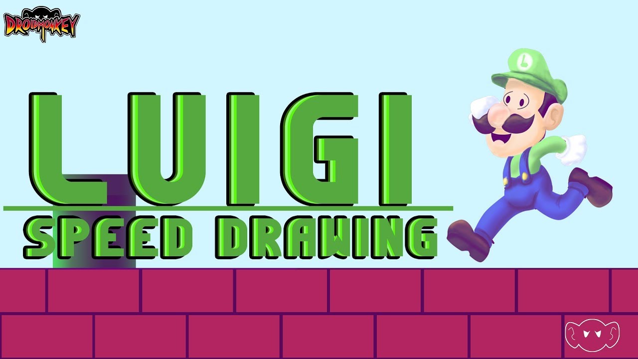 LUIGI (TOONED UP) - speed drawing | DROIDMONKEY - YouTube