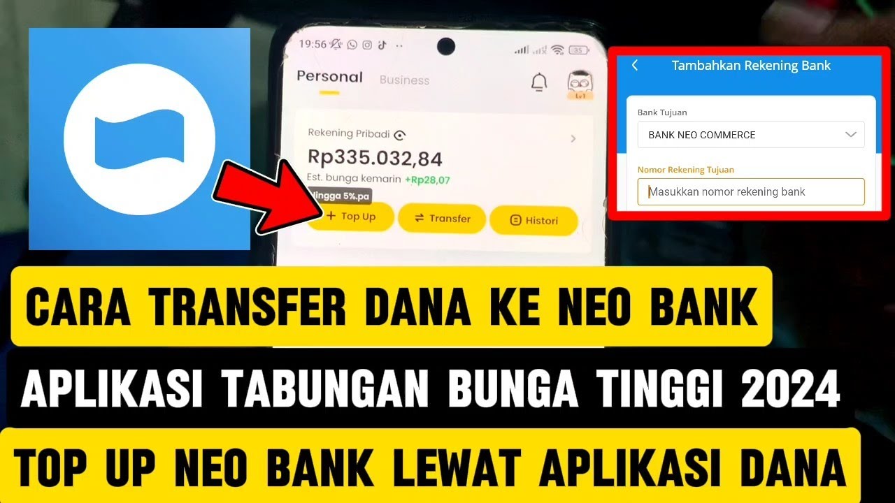 Cara transfer uang dana ke aplikasi Neo bank | Nabung bunga tinggi di ...