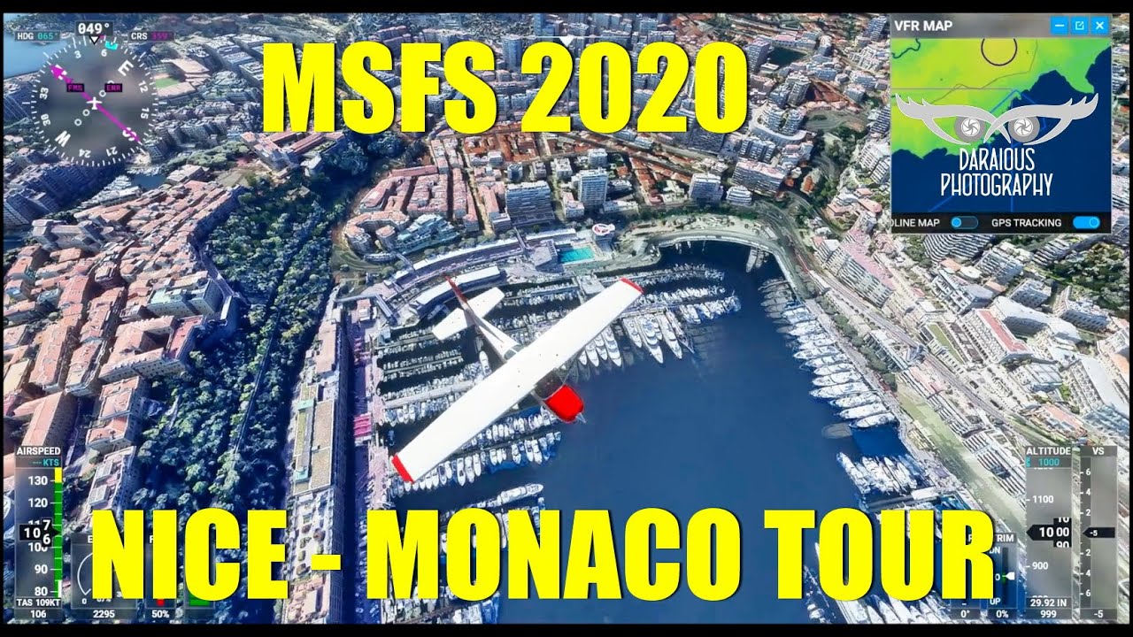 MSFS 2020 NICE AND MONACO TOUR IN CESSNA 172 (GLASS COCKPIT) - YouTube