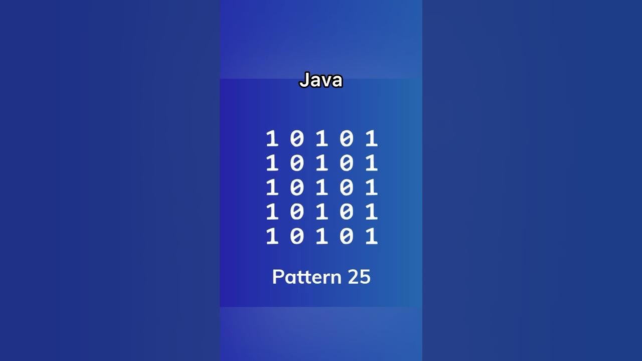 Horizontal 10101 Number Pattern In Java,Java interview questions for coding round#placements# ...