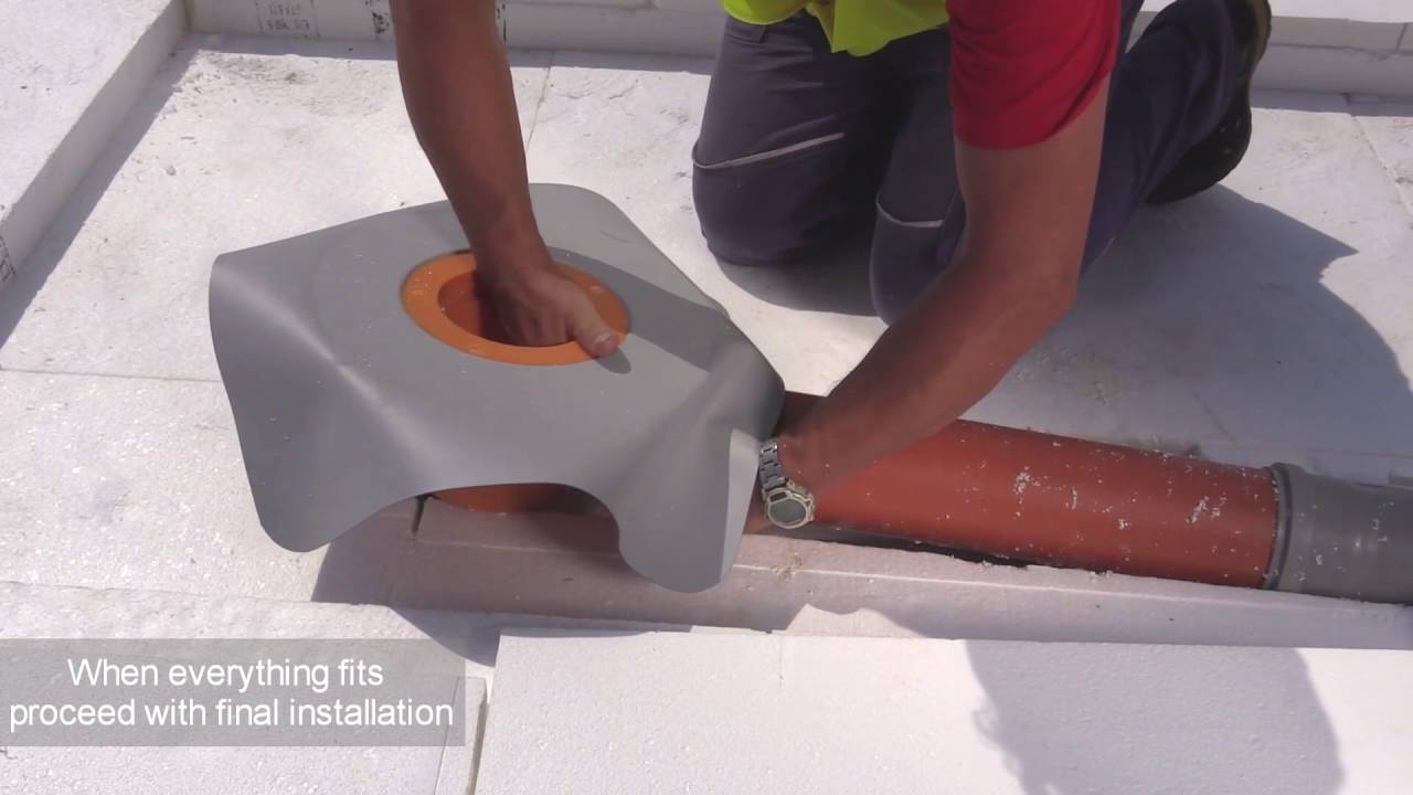 FATRAFOL - Rainwater outlet installation - YouTube