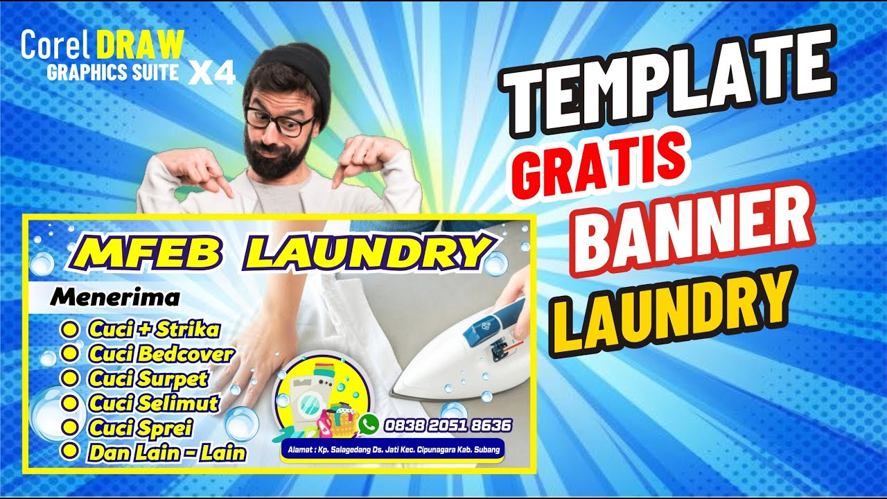 CDR - Format Berkas Template Banner/Spanduk Laundry CDR X4 - YouTube