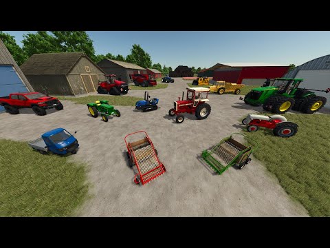 Farming with Random Barns Full of Trucks and Tractors | Farming Simulator 25