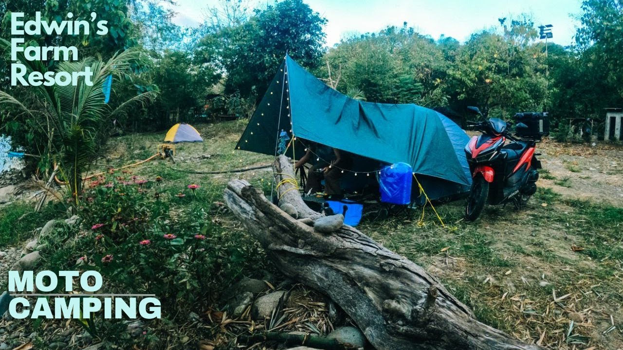 COUPLE MOTO CAMPING | [4K] EDWIN'S FARM RESORT | RIVER CAMP in BULACAN ...