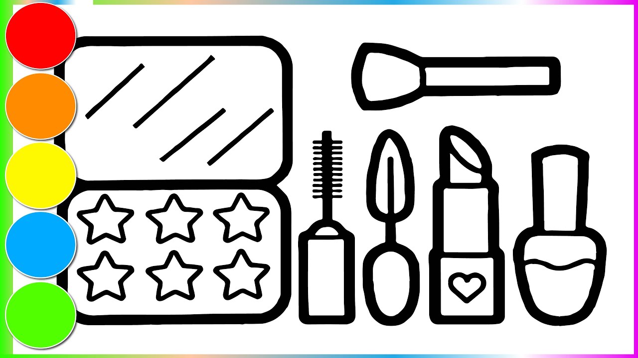 Cara Menggambar dan Mewarnai Makeup Glitter Rainbow Makeup tools ...