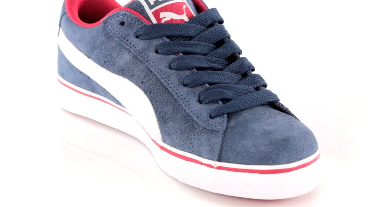 Tenisky Puma Puma S Vulc Jr dark denim white red 13 - YouTube