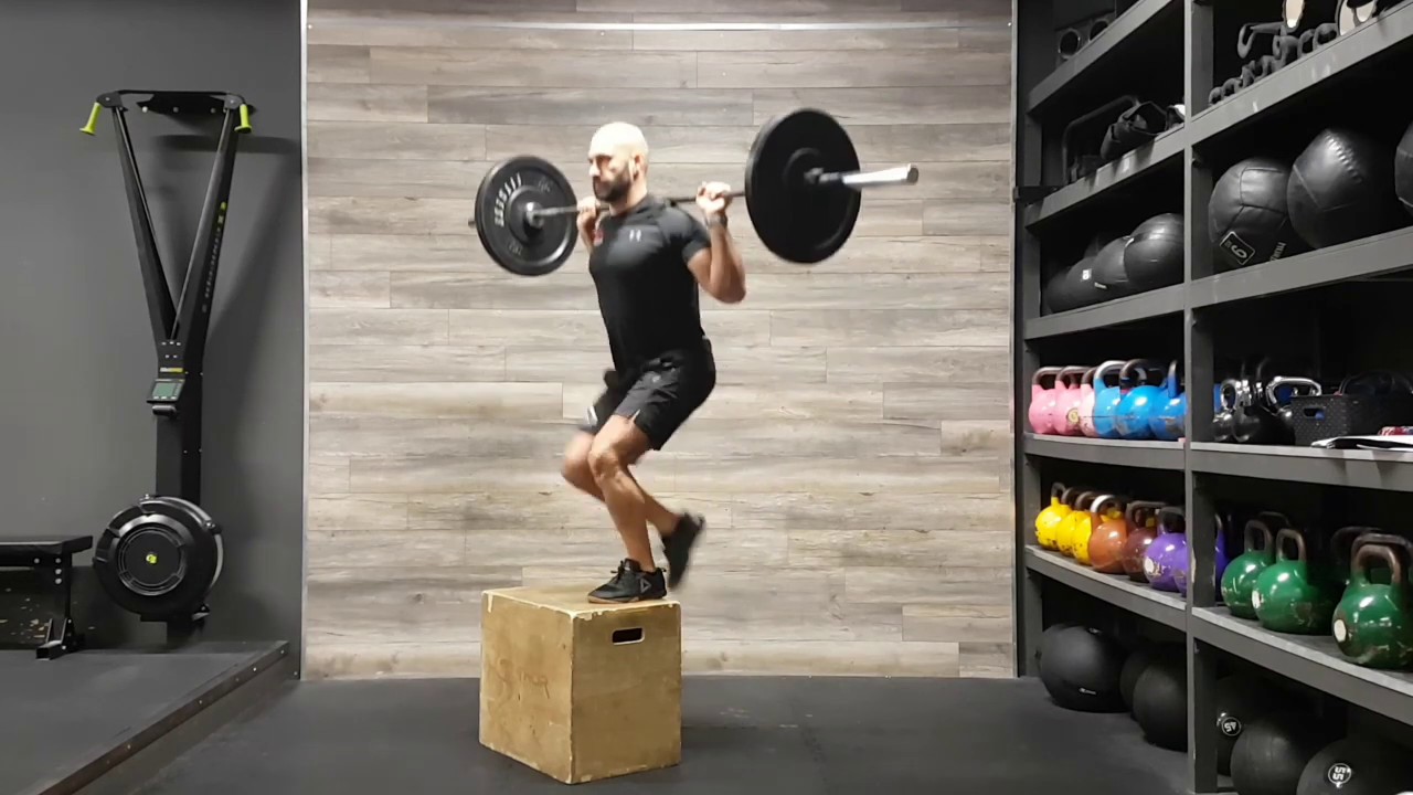 Barbell Russian box step up - YouTube