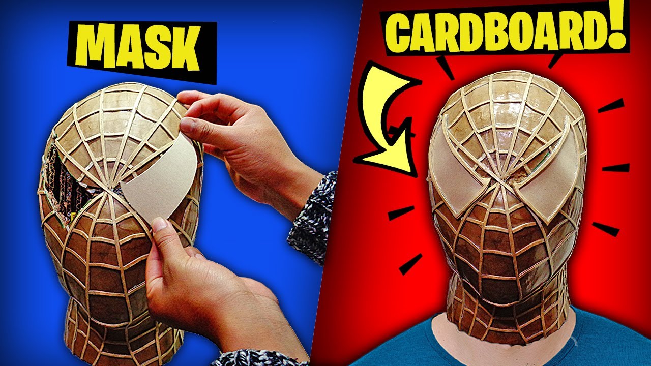 Making SPIDERMAN (Tobey) Mask only Cardboard - YouTube