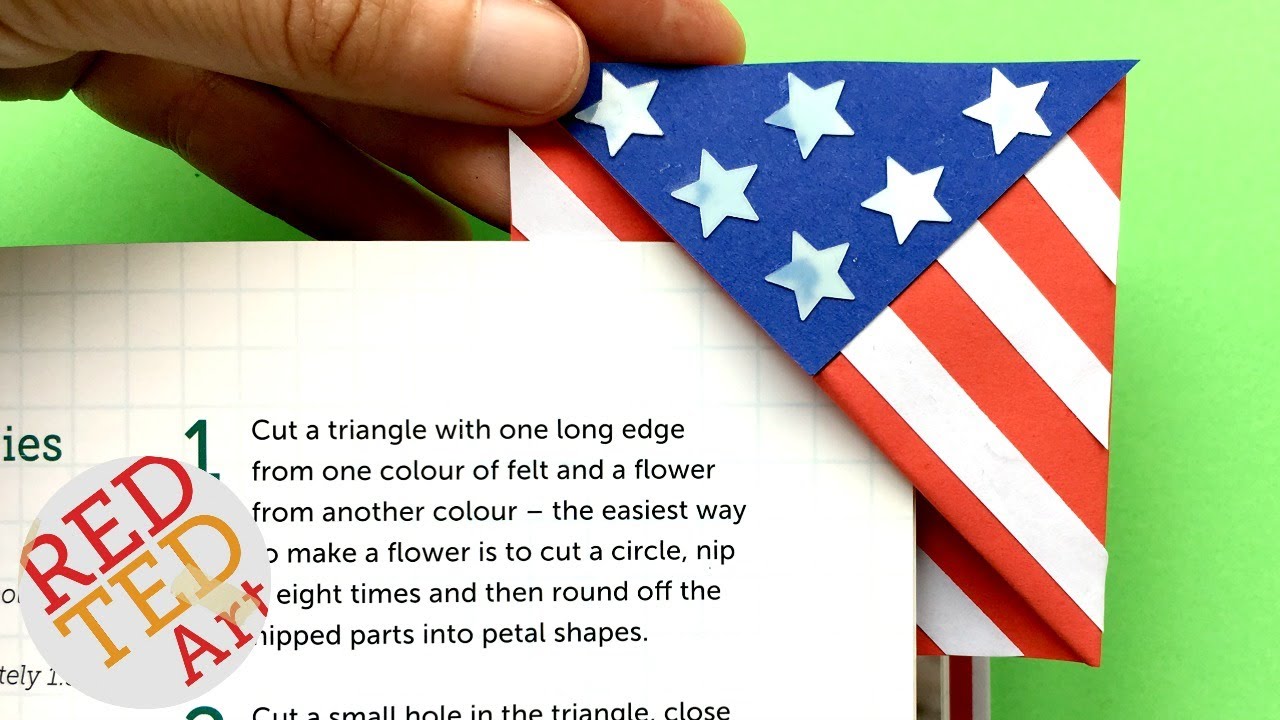 American Flag Bookmark Corner DIY - Stars and Stripes DIY - YouTube