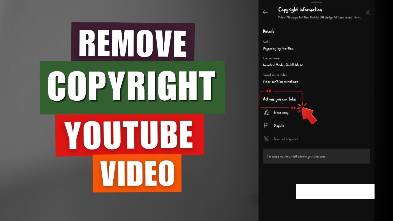 How to Remove Copyright from YouTube video | Copyright Claim - YouTube