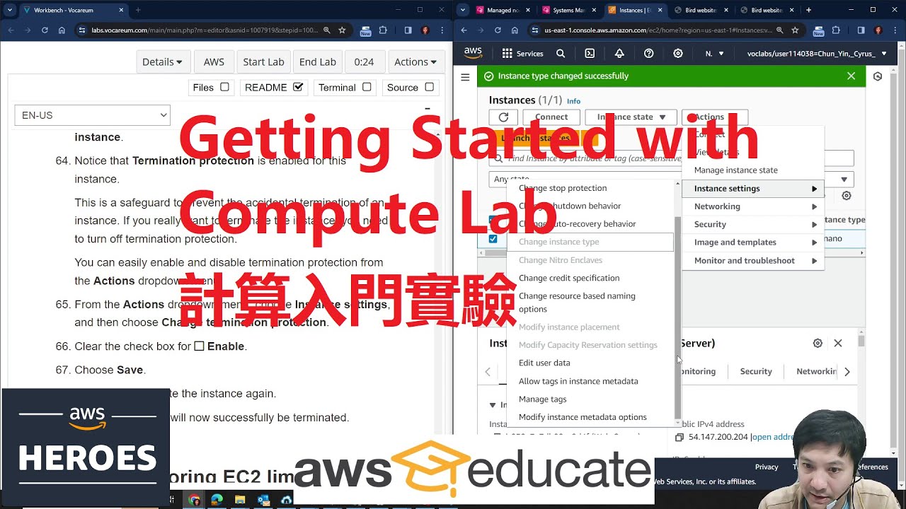 跟 #AWS #英雄 學 AWS Educate Getting Started with Compute Lab - YouTube