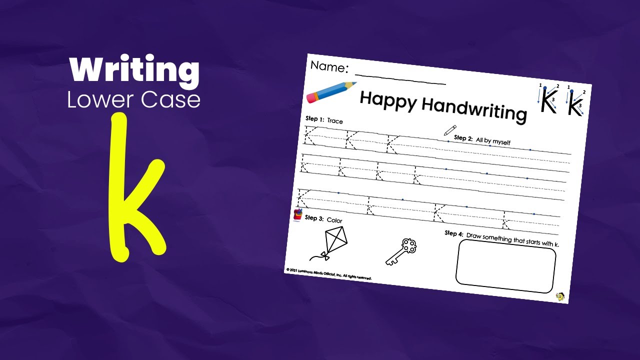 Happy Handwriting | Teaching How to Write Lower Case K (Snippet ...