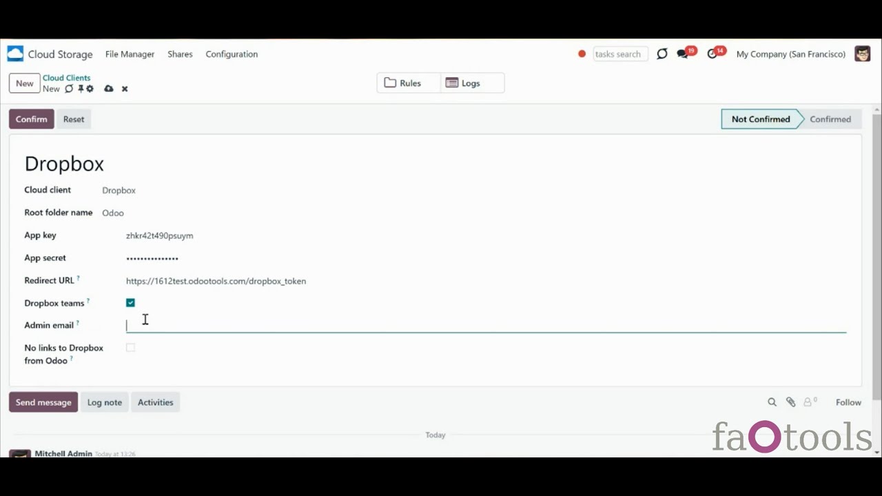 Odoo Dropbox Configuration and Log In v18 by faOtools - YouTube