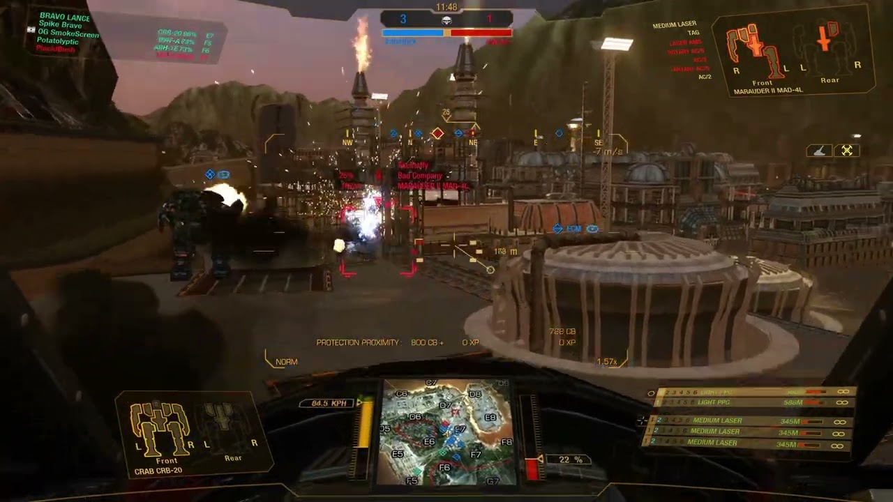 Crab 20 Light Particle Projector Cannon x 2 and Medium Laser x 3 - YouTube