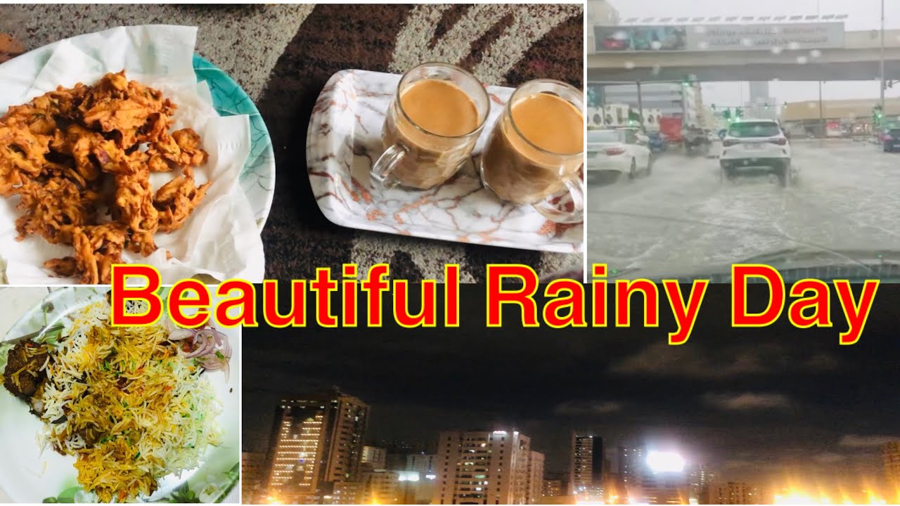 Rain 🌧️ in Dubai! Awesome Mausam| rish ke maze| Pakode Chai| Yummy Fish ...