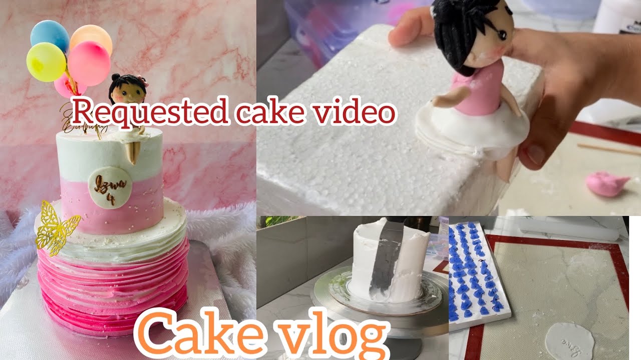 2 tier cake || കേക്ക് വ്ലോഗ് ||fondant figure on wipped cream cake # ...