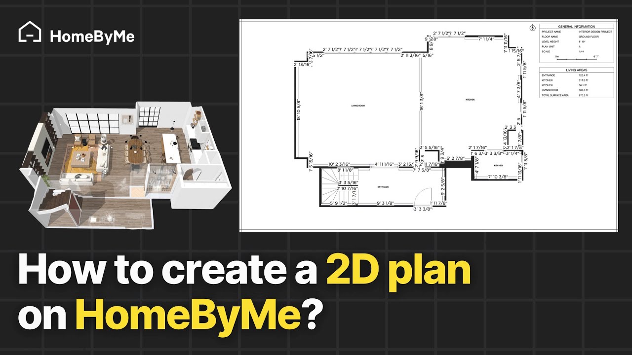 How to create a 2D plan on HomeByMe? | HomeByMe Tutorial - YouTube